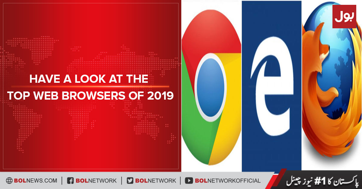 Have a look at the top, most used web browsers of 2019