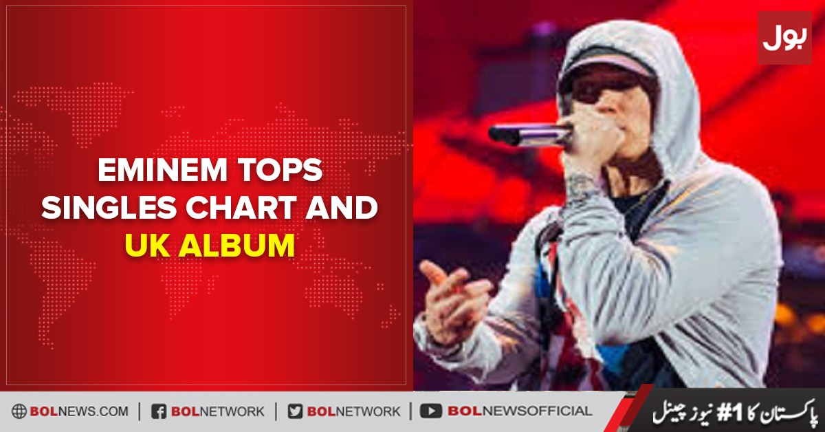 Eminem breaks record from his two albums, UK album and singles chart.