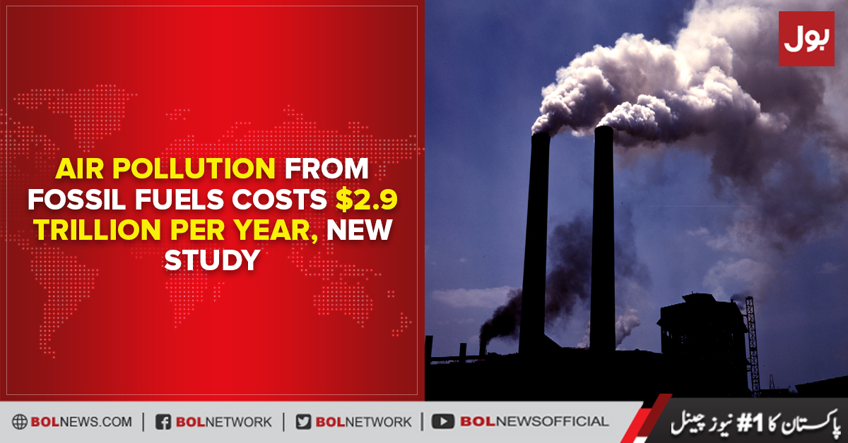 Air Pollution from Fossil Fuels Costs $2.9 trillion per year, New Study