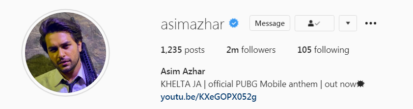 Asim Azhar Is Thankful For 2 Million Insta Followers