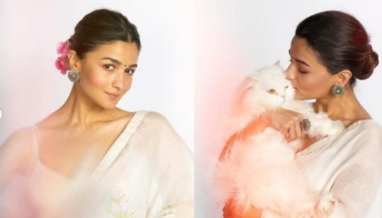 Alia Bhatt twins with her pet for Gangubai's promotion - BOL News