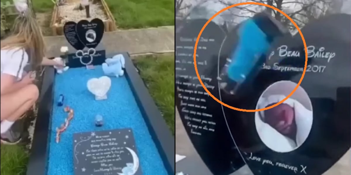 Teenage girls disrespecting baby's grave in shocking video, watch