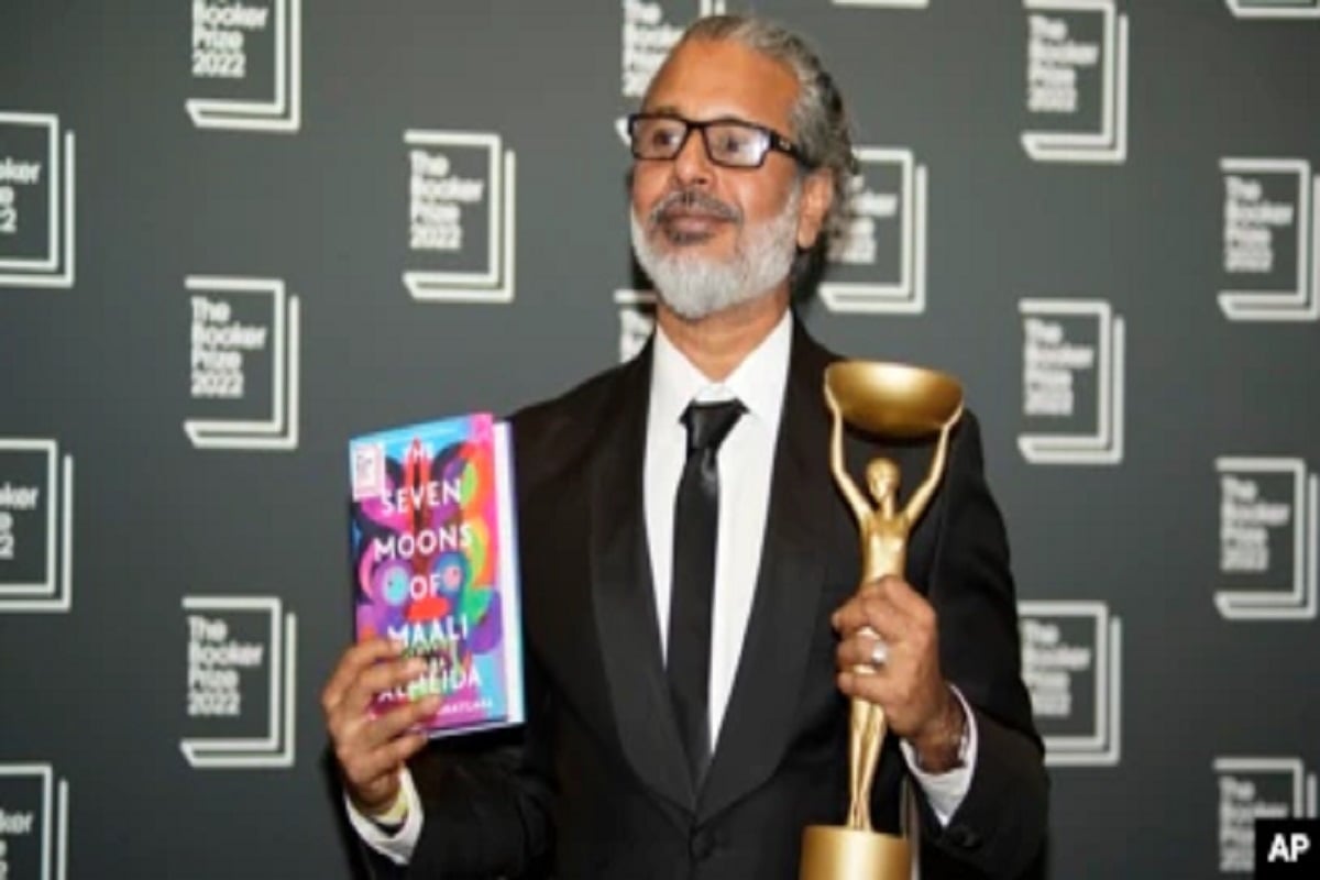 Shehan Karunatilaka of Sri Lanka receives the 2022 Booker Prize