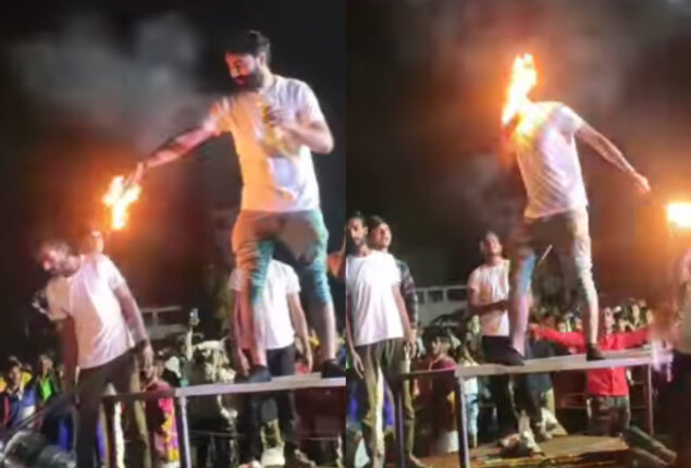 Viral: Man's beard catches fire as he performs dangerous stunt