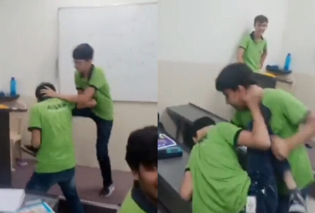 Viral: Two boys fight over a girl at institute