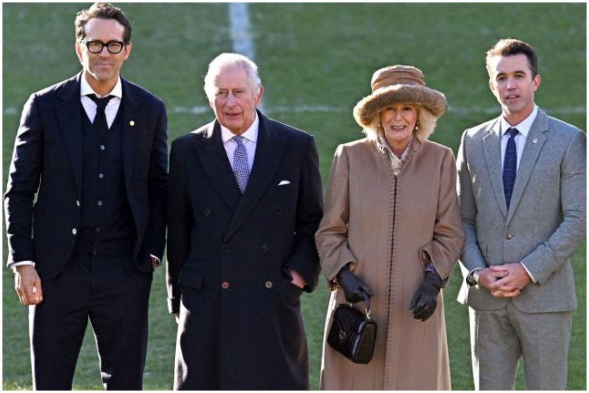 King Charles, Camilla meet Ryan Reynolds and Rob McIlhenney, at Wrexham ...