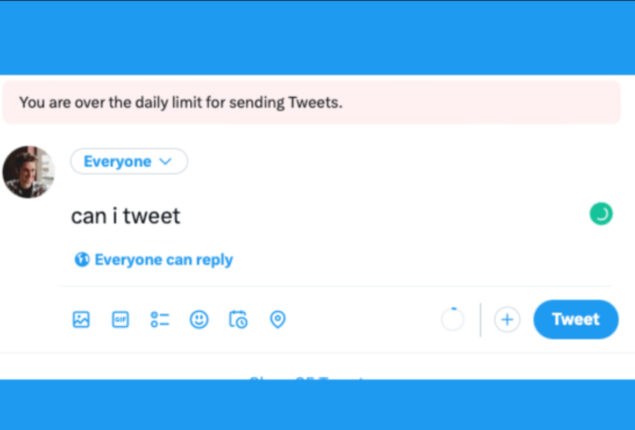 Twitter outage, users are informed that they have exceeded