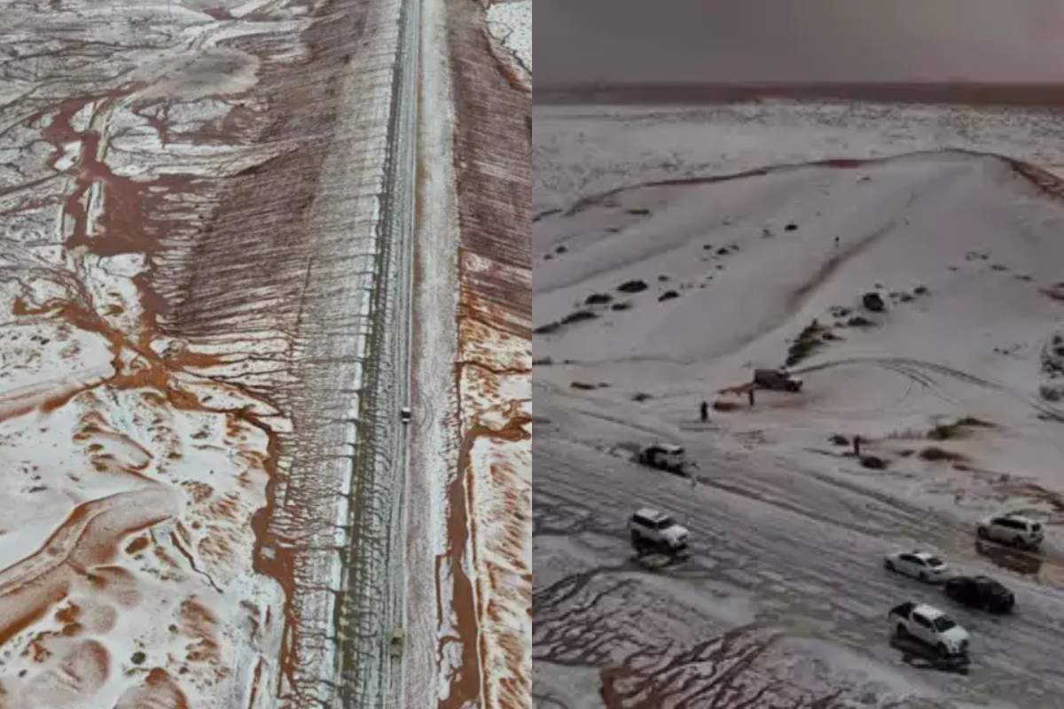 Rare snowfall: Saudi Arabia’s Al-Jawf region witnessed snowfall for the ...